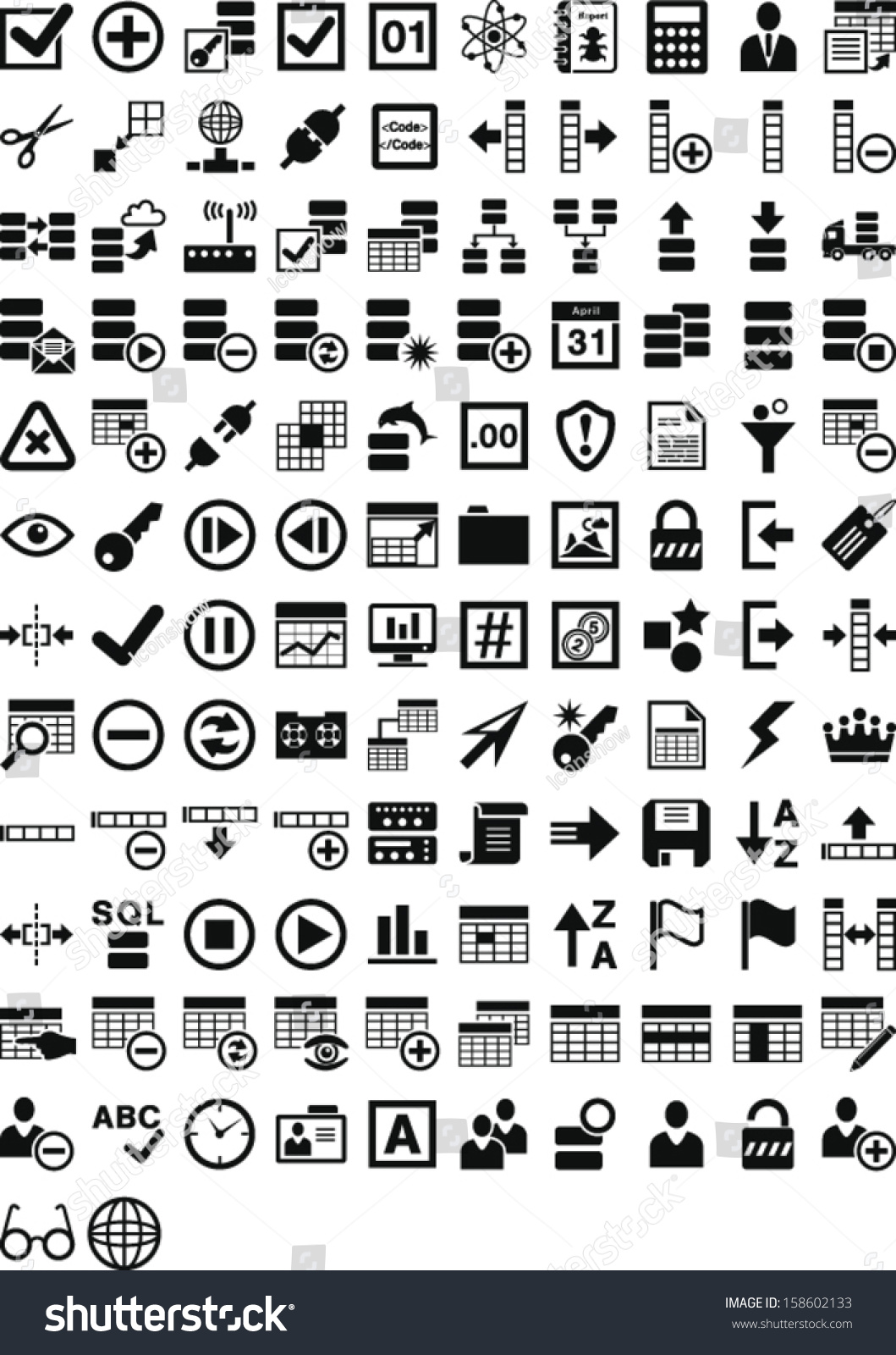 Shapes Database Stock Vector (Royalty Free) 158602133 | Shutterstock