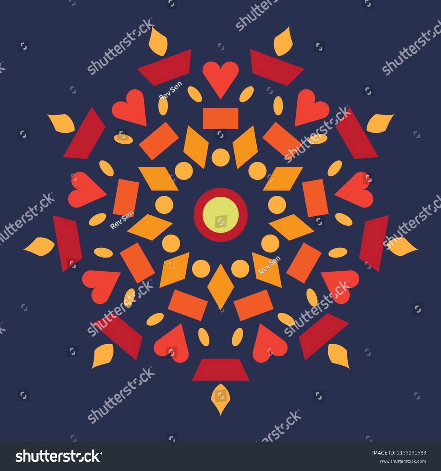 Shapes Layer Diya Design Vector Stock Vector (Royalty Free) 2133231583