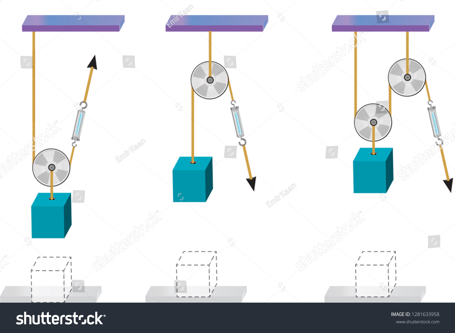 Shapes Used Physics Lesson Push Pull Stock Vector (Royalty Free) 1281633958