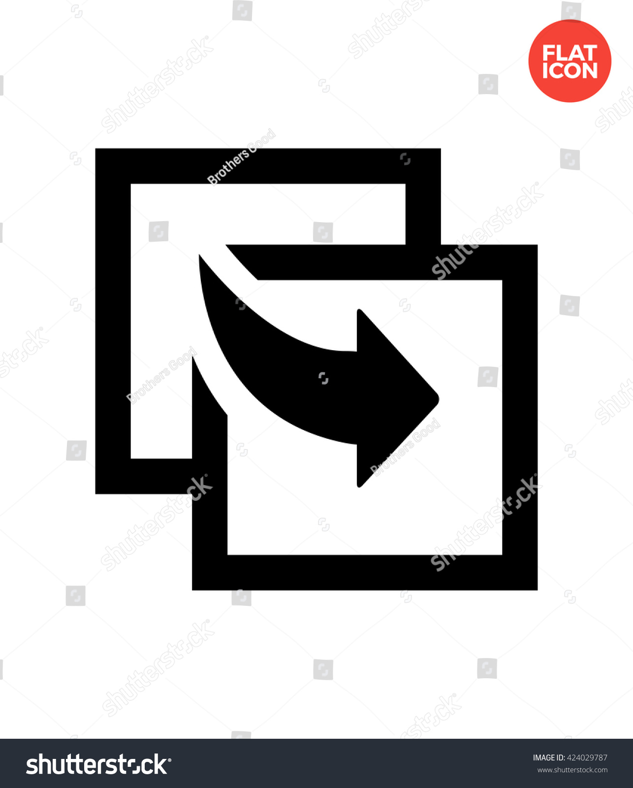 Share Copy Icon Flat Style Isolated Stock Vector (Royalty Free) 424029787