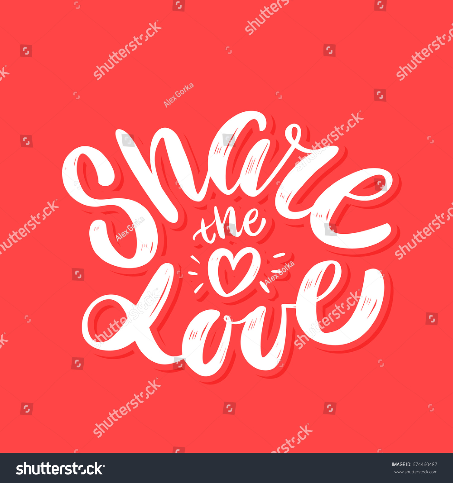 Share Love Vector Lettering Stock Vector 674460487 - Shutterstock