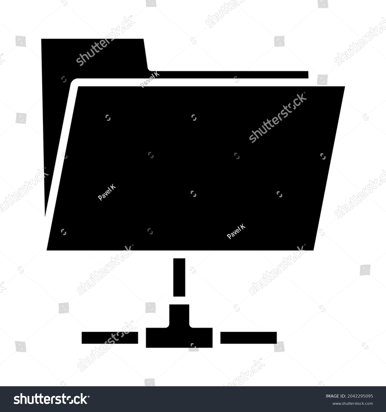 Shared Folder Icon Black Stencil Design Stock Vector (Royalty Free ...