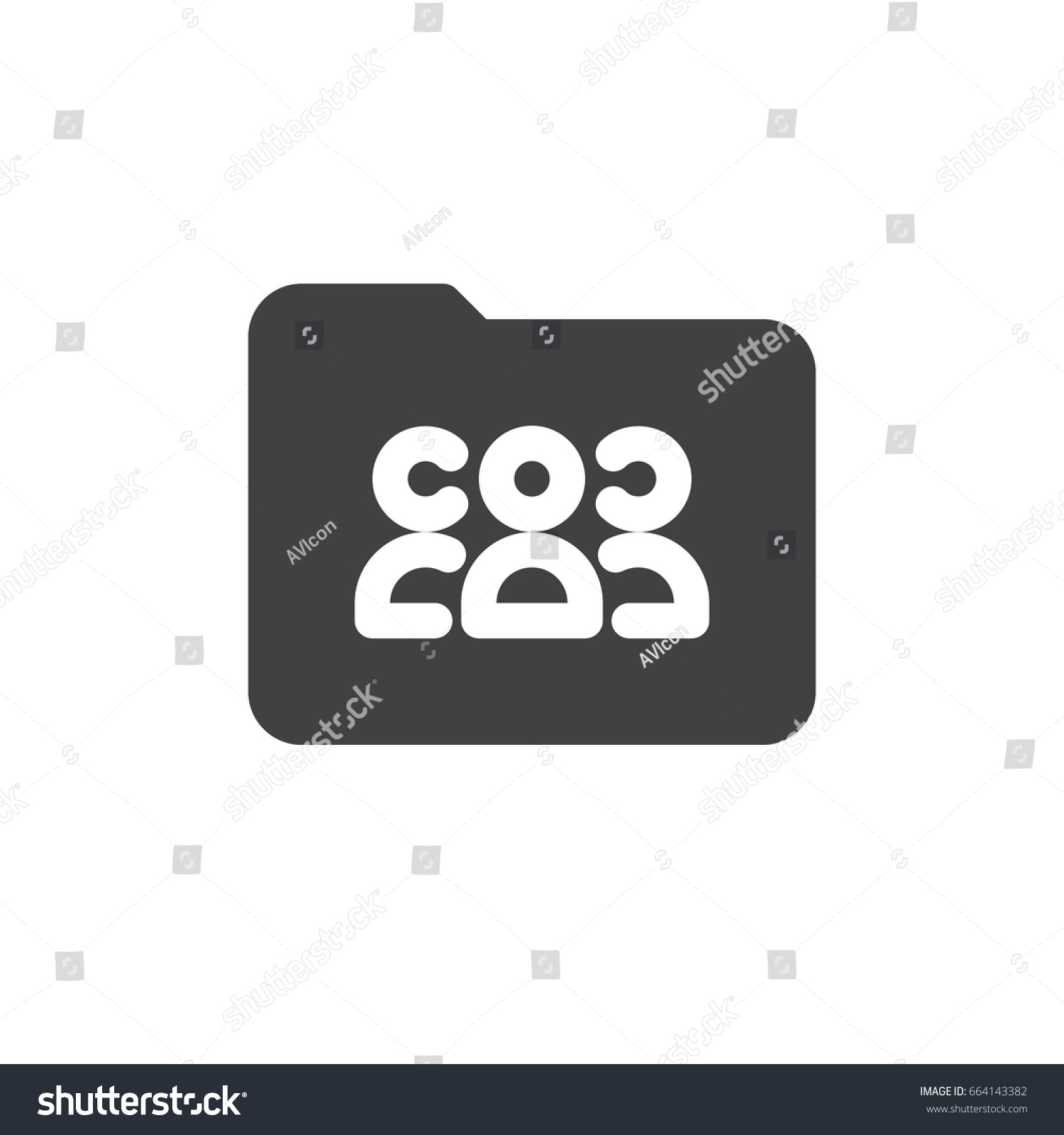 Shared Folder Icon Vector Filled Flat Stock Vector (Royalty Free) 664143382