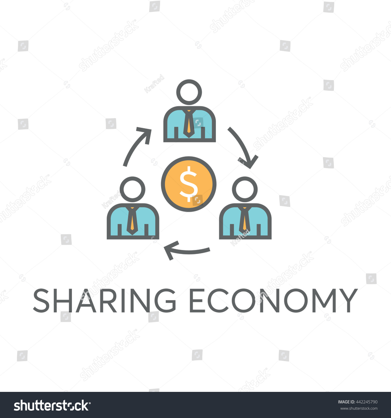 Sharing Economy Vector Icon Image Vectorielle 442245790 - Shutterstock
