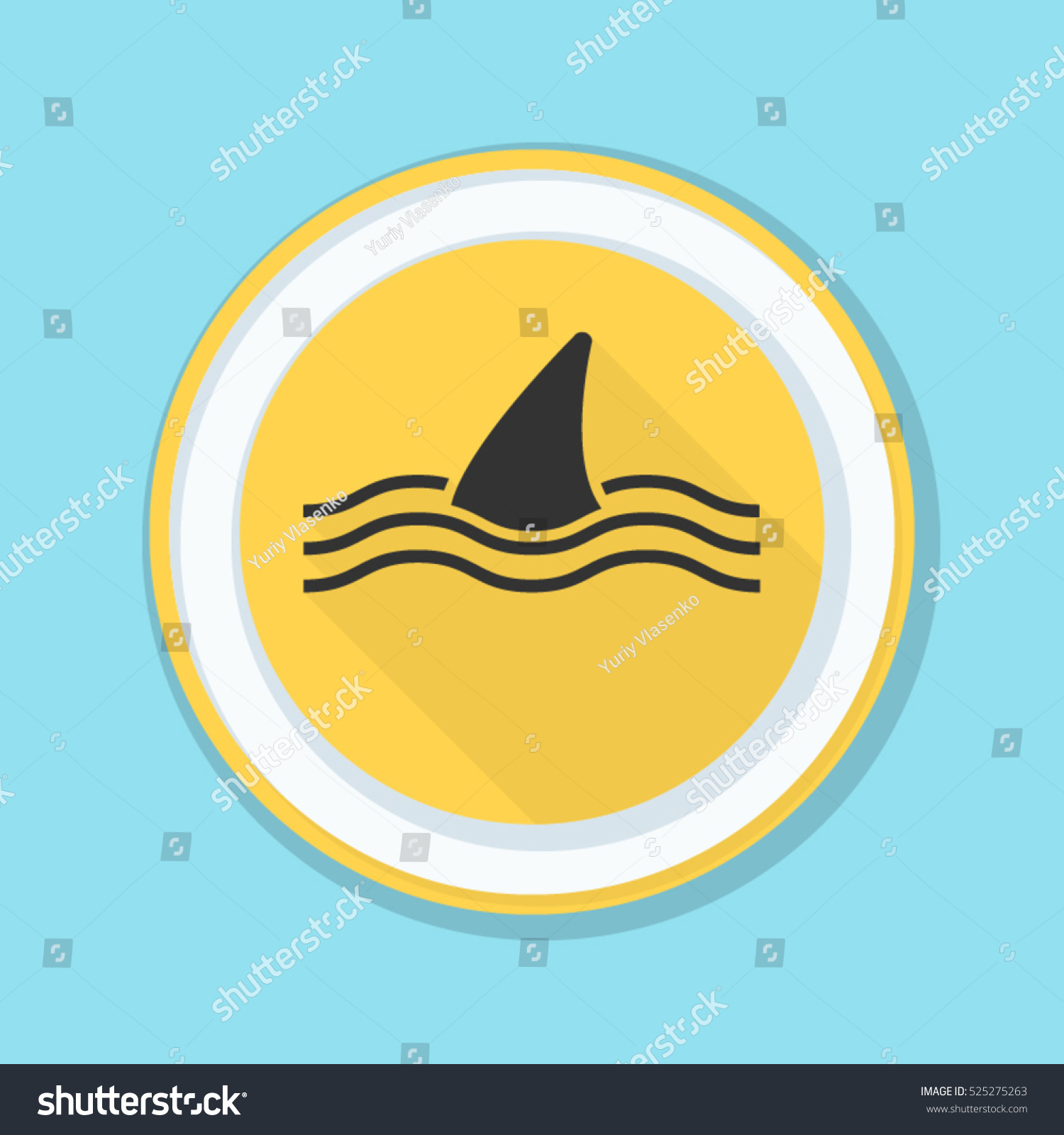 Shark Area Sign Stock Vector (Royalty Free) 525275263
