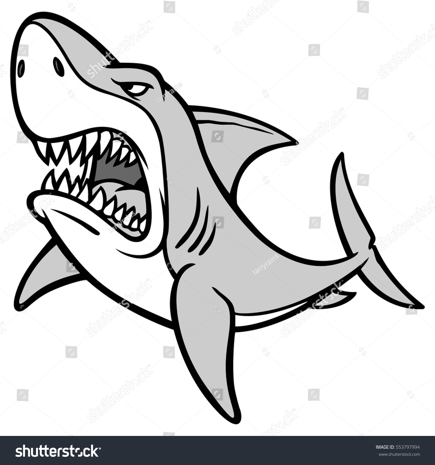 Shark Attack Illustration Stock Vector (Royalty Free) 553797994 ...