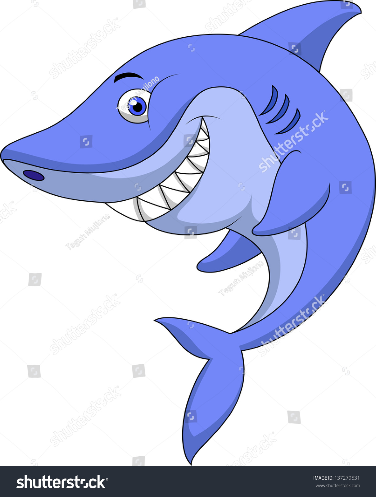 Shark Cartoon Stock Vector 137279531 : Shutterstock