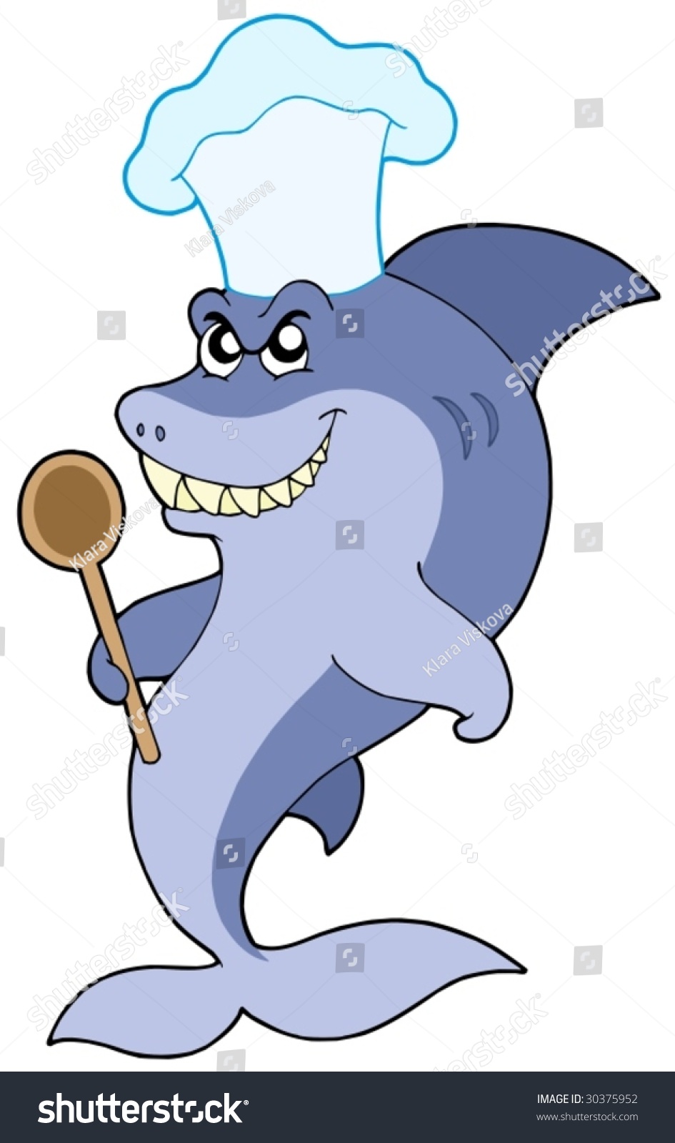 Shark Chef Spoon Vector Illustration Stock Vector (Royalty Free ...