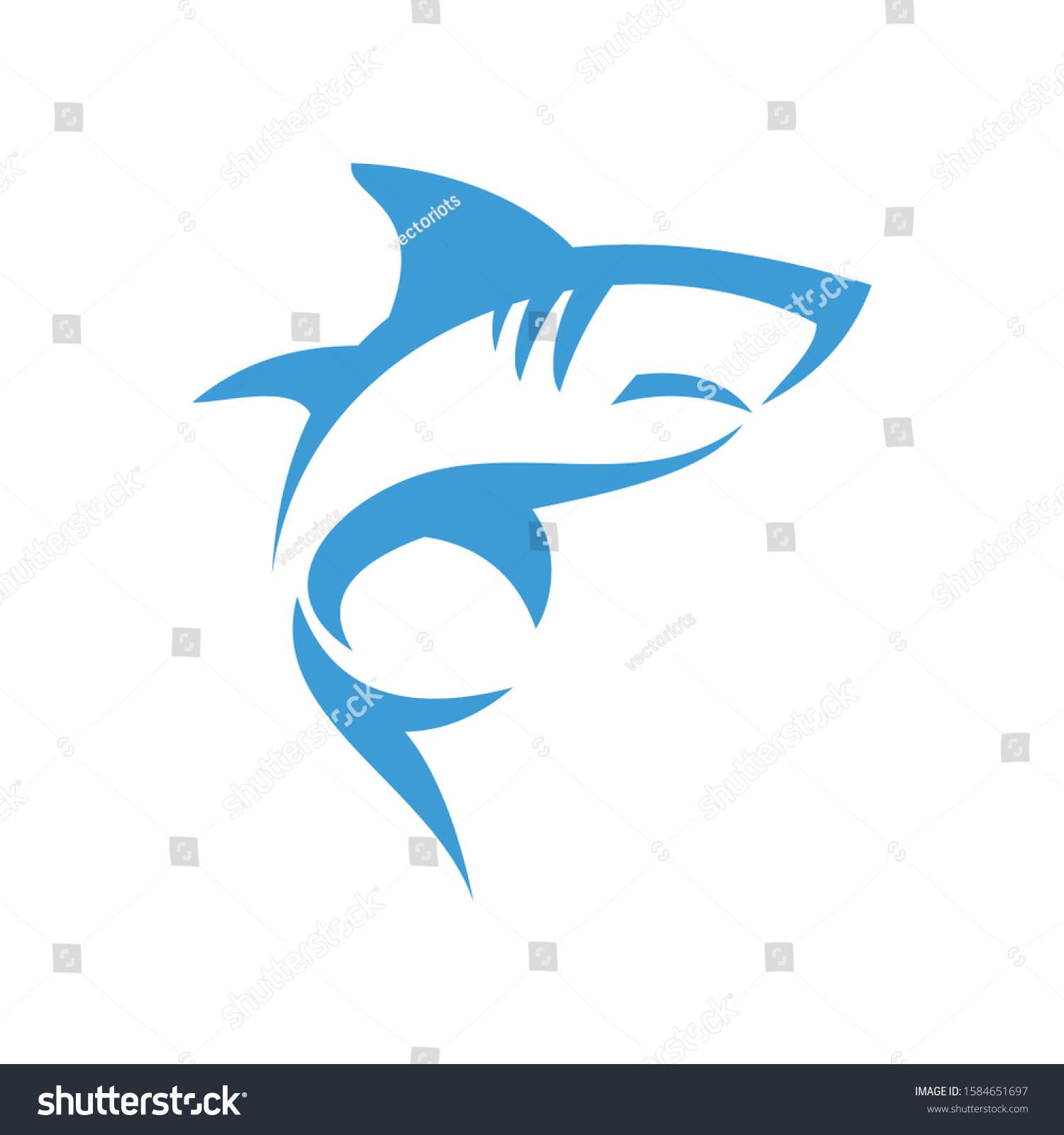 Shark Fish Logo Design Template Vector Stock Vector (Royalty Free ...
