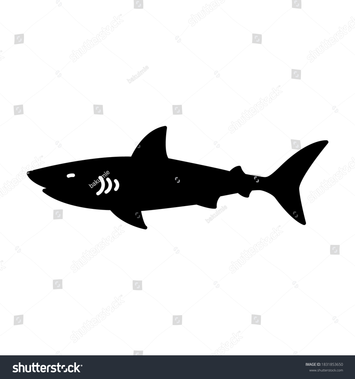Shark Fish Vector Icon Illustration Stock Vector (Royalty Free ...