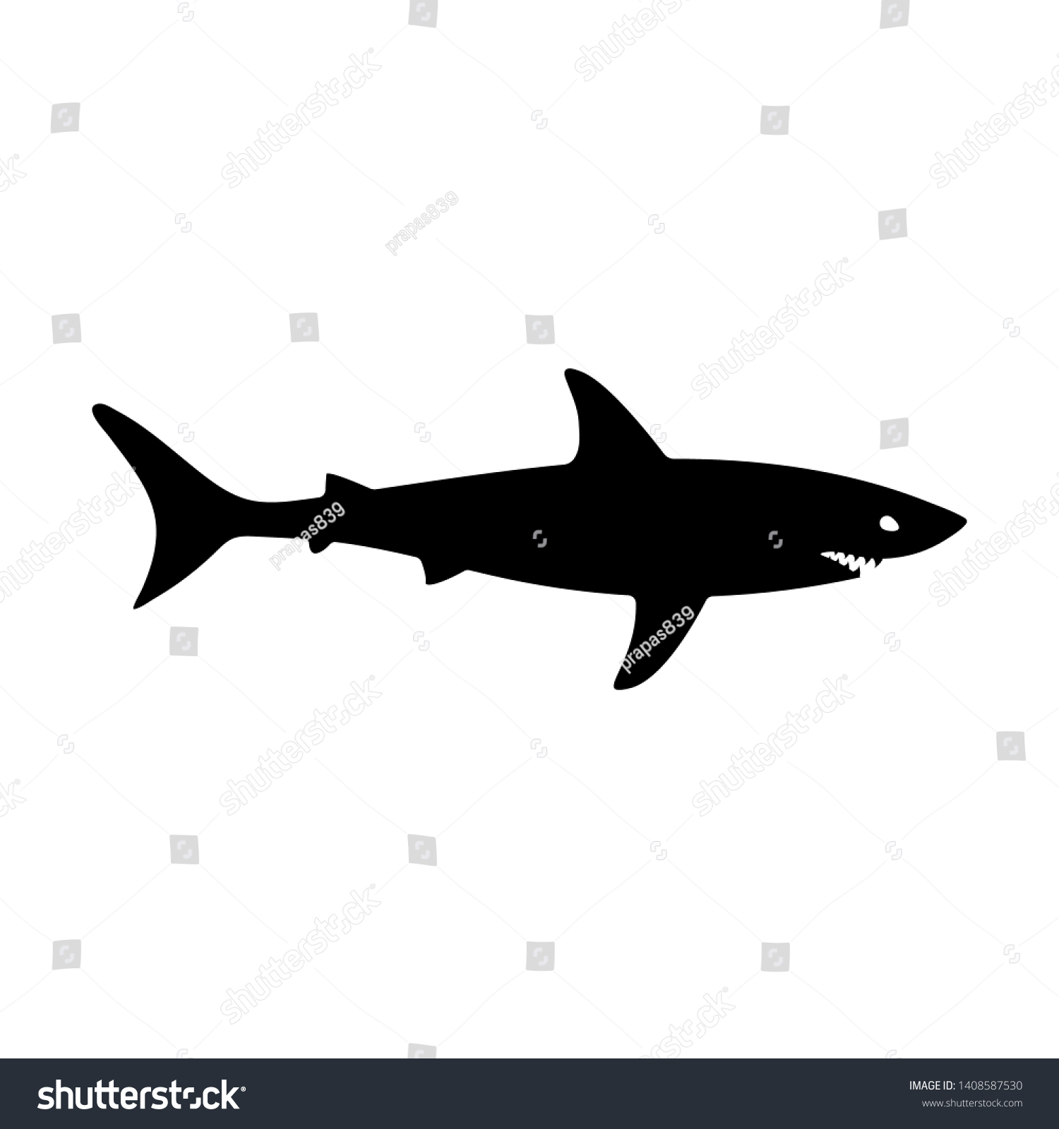 Shark Flat Icon Vector Illustration Stock Vector (Royalty Free) 1408587530