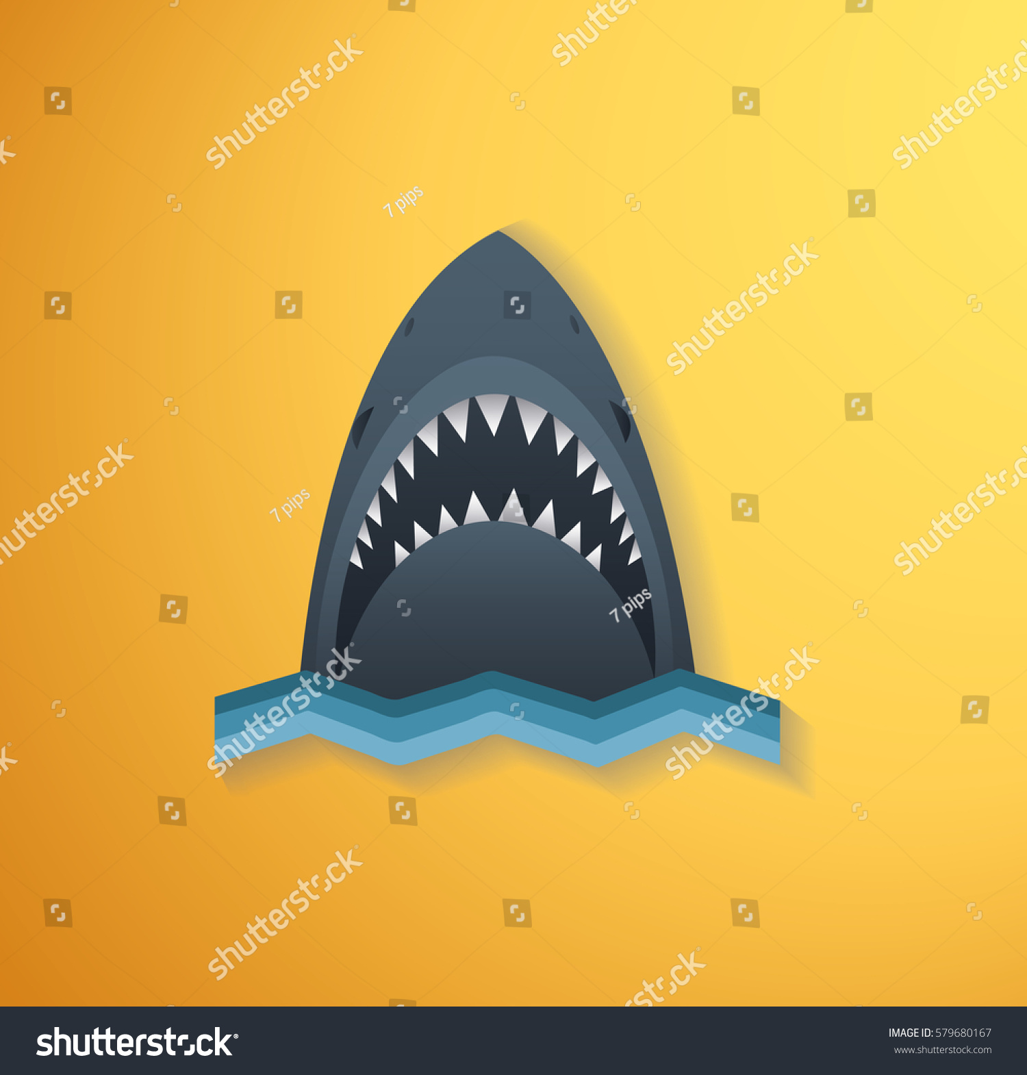 Shark Icon Vector Illustration Stock Vector (Royalty Free) 579680167 ...