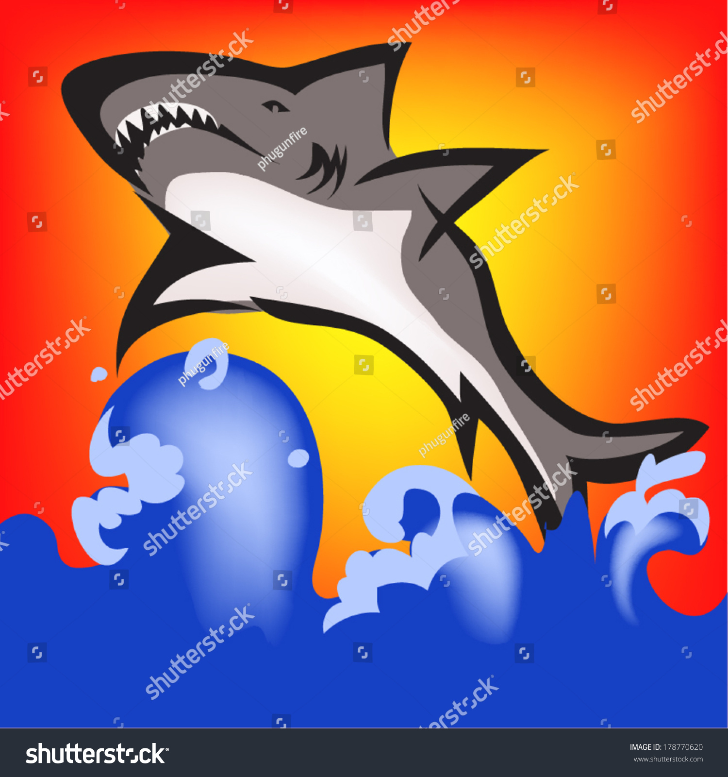 Shark Seavector Stock Vector (Royalty Free) 178770620 | Shutterstock