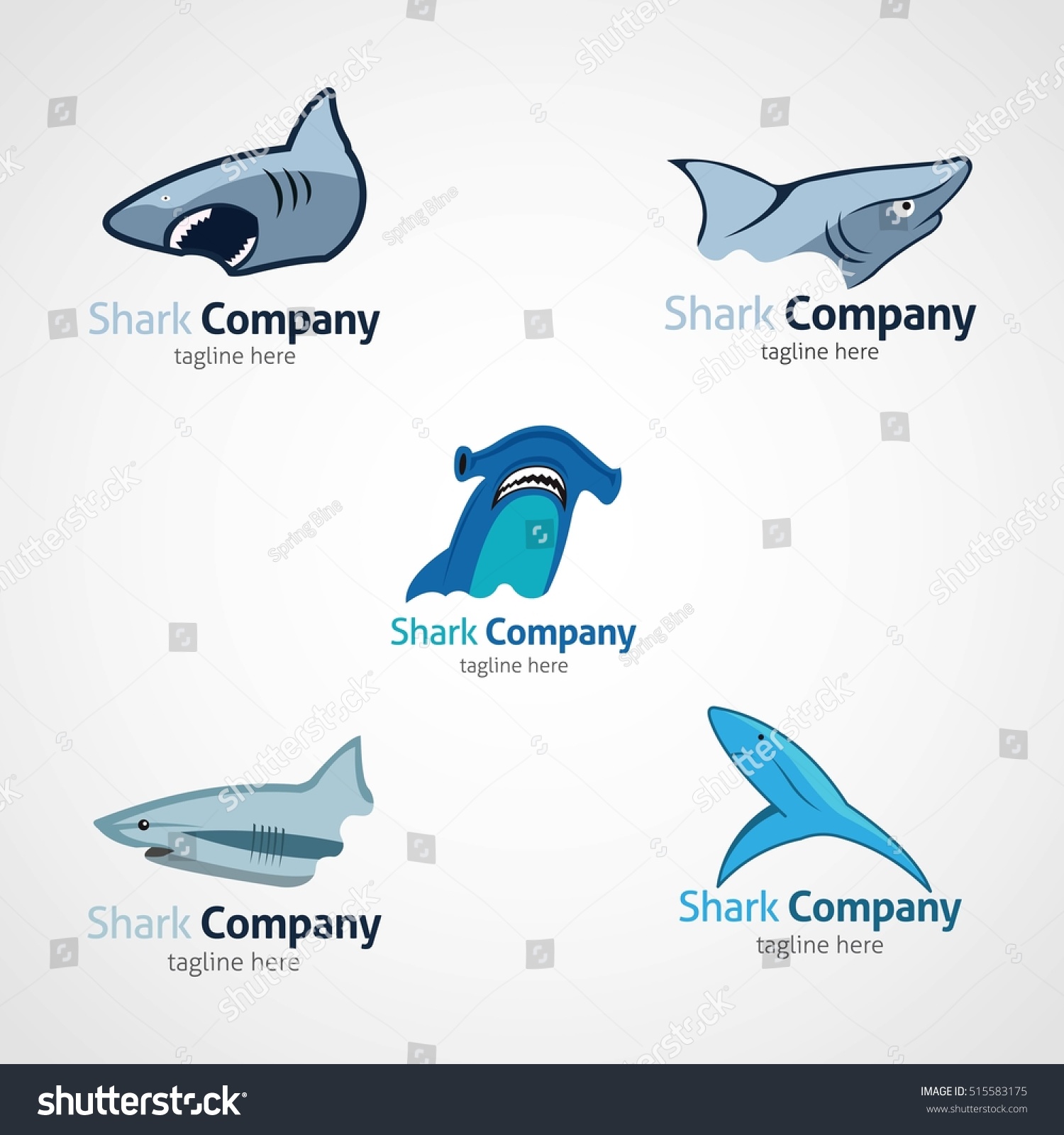 Shark Logo Design Template Vector Illustration Stock Vector (Royalty ...