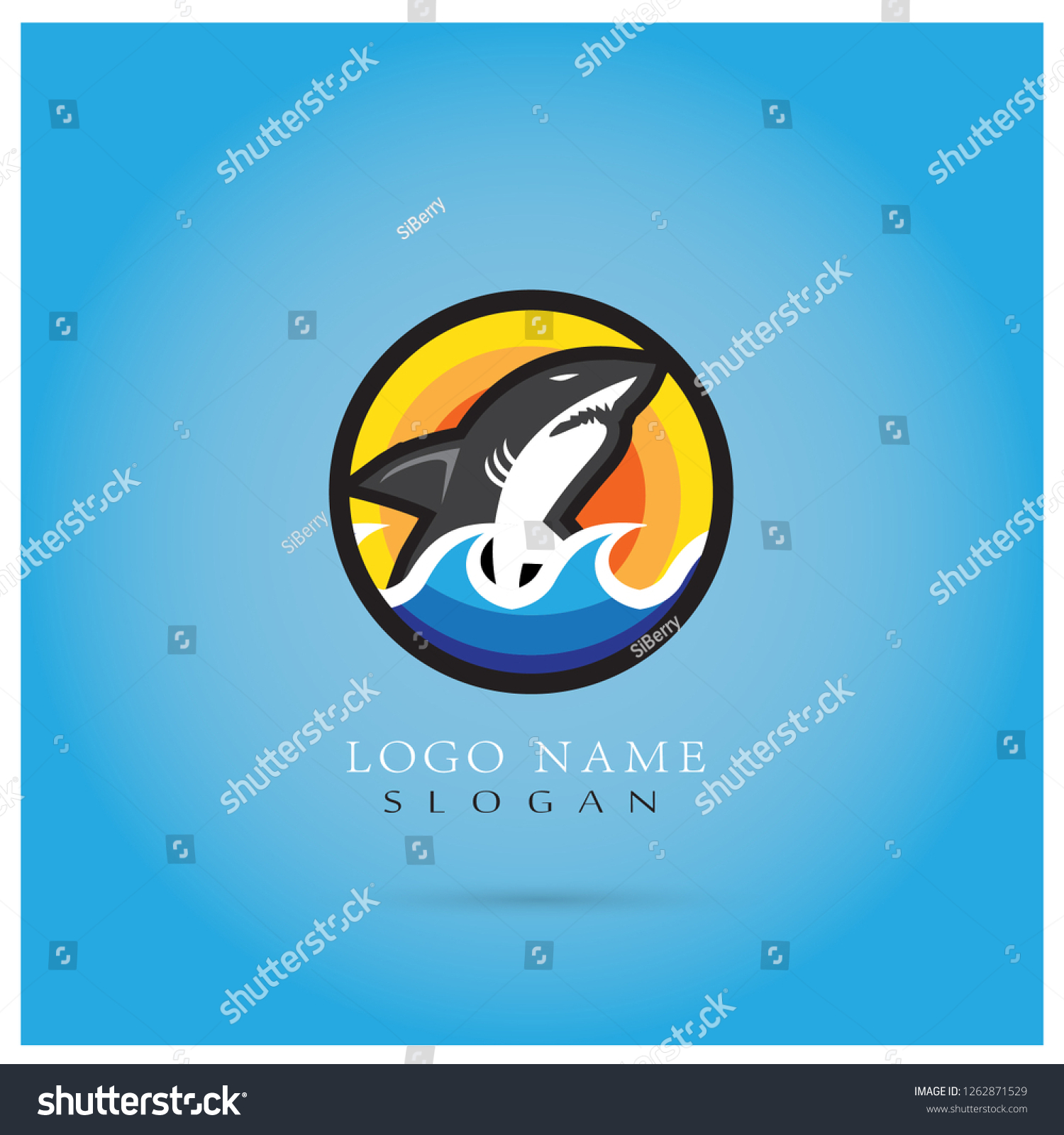 Shark Logo Icon Symbol Vector Template Stock Vector (Royalty Free ...