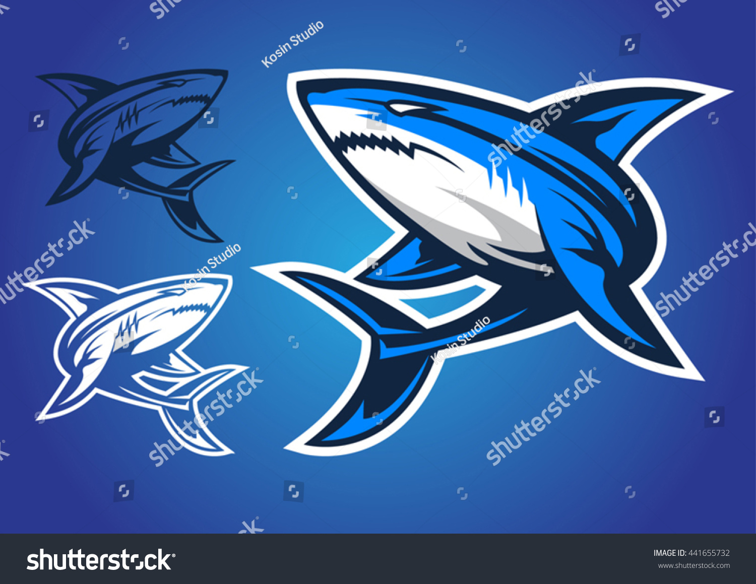 Shark Logo Vector Emblem Illustration Design Stock Vector (Royalty Free ...