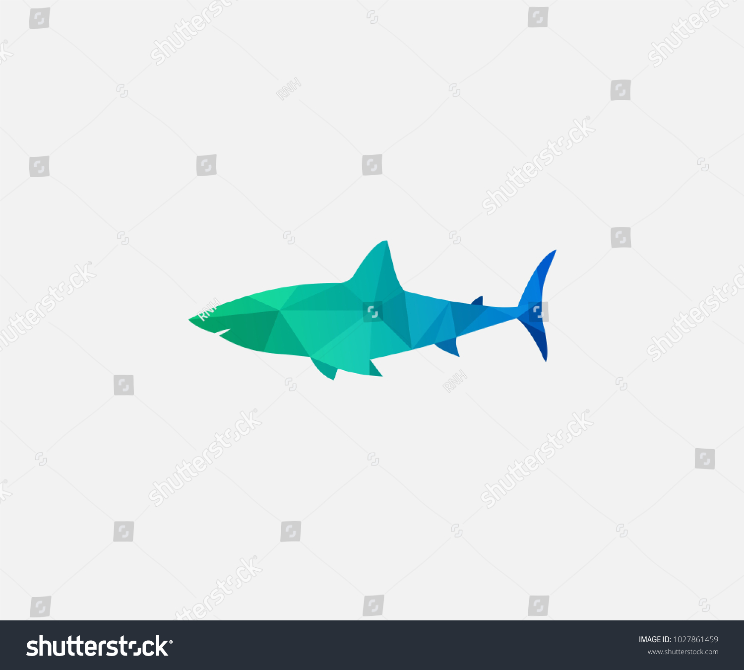 Shark Logo Vector Low Poly Logo: vector de stock (libre de regalías ...