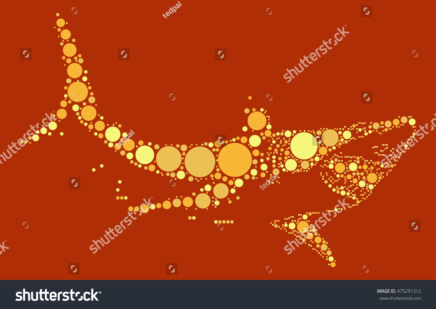 Shark Shape Vector Design By Color Stock Vector (Royalty Free) 475291312