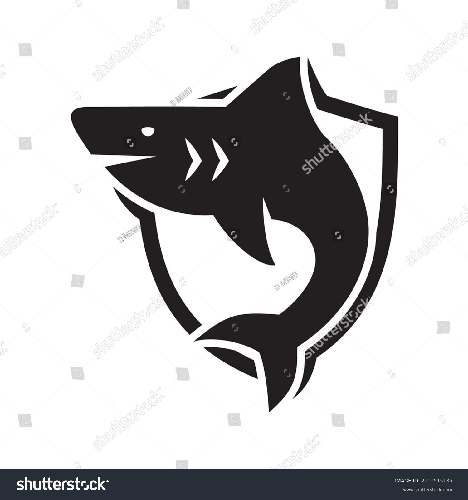 Shark Shield Logo Design Element Stock Vector (Royalty Free) 2109515135 ...
