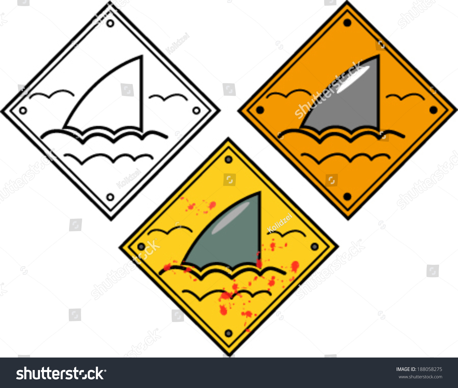 Shark Sighting Sign: vector de stock (libre de regalías) 188058275 ...