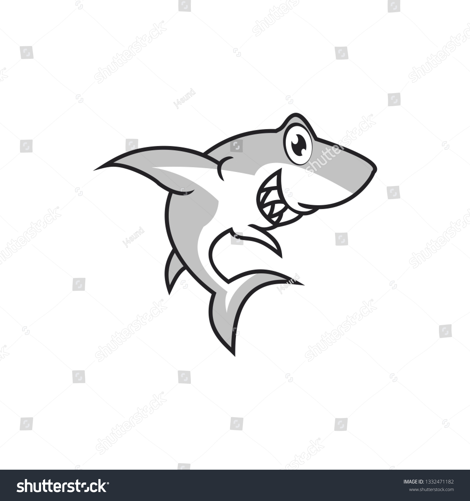 Shark Smile Character Logo Vector Stock Vector (Royalty Free) 1332471182