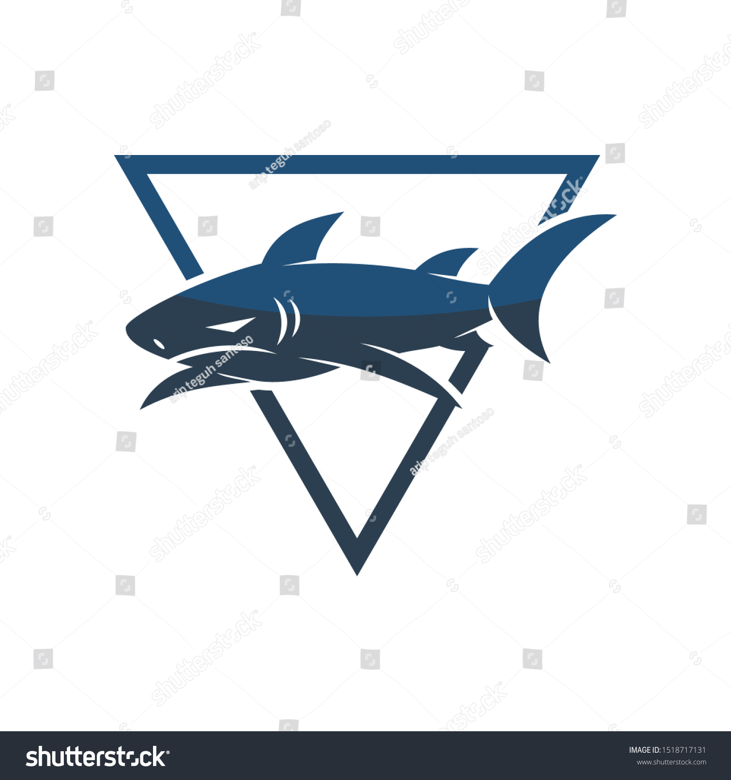 Shark Triangle Logo Design Vector Isolated: vector de stock (libre de ...