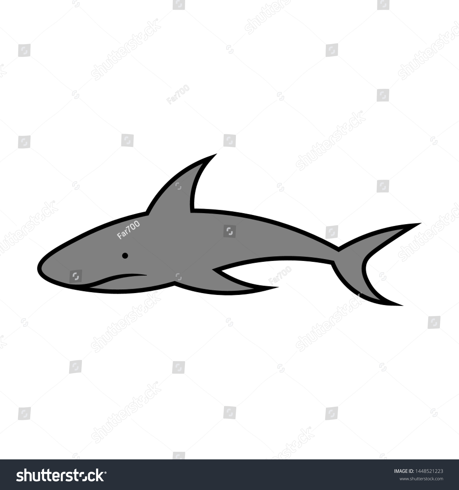 Shark Vector Drawing Isolated Object On: vector de stock (libre de ...