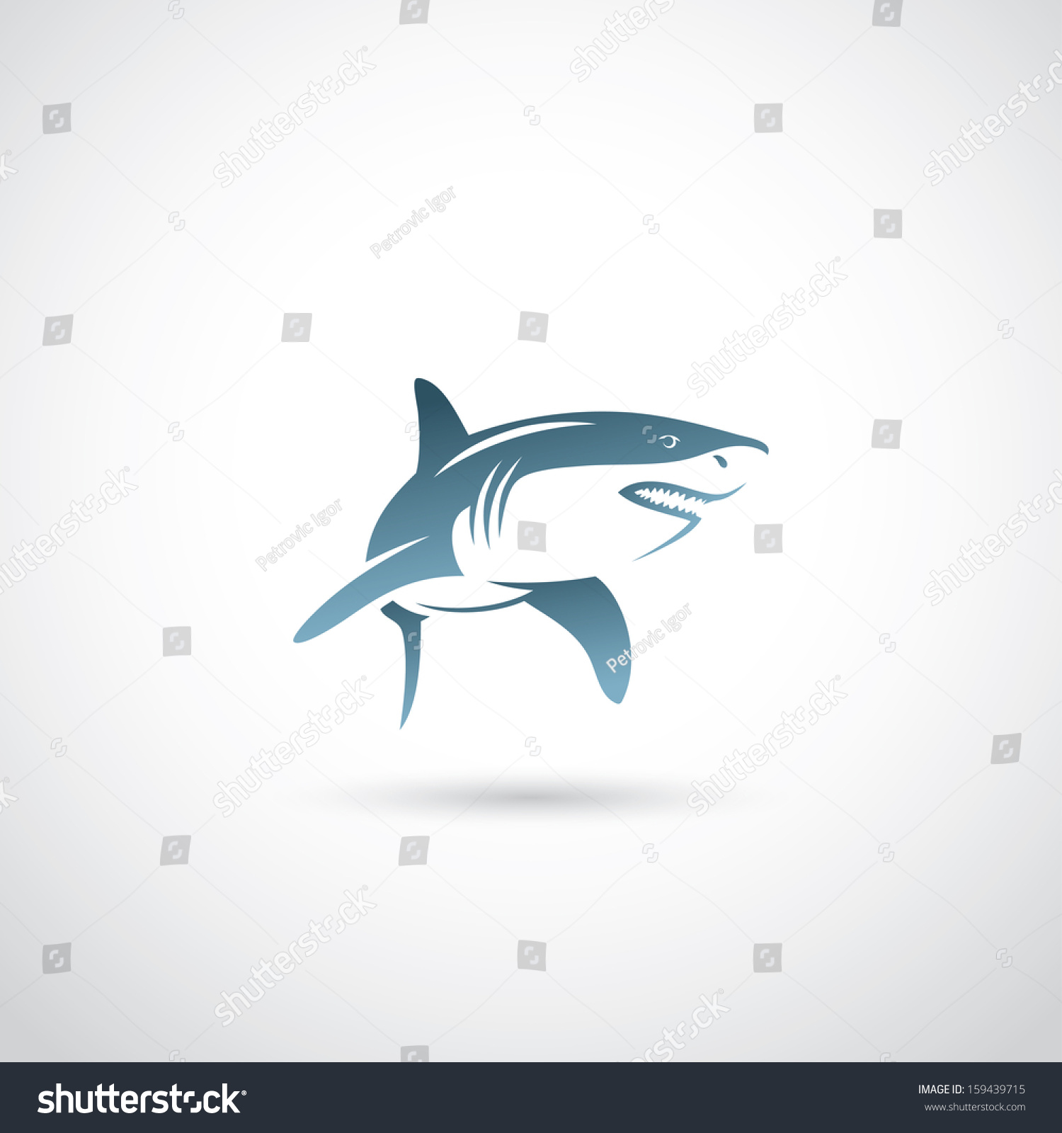 Shark Vector Illustration Stock Vector (Royalty Free) 159439715 ...