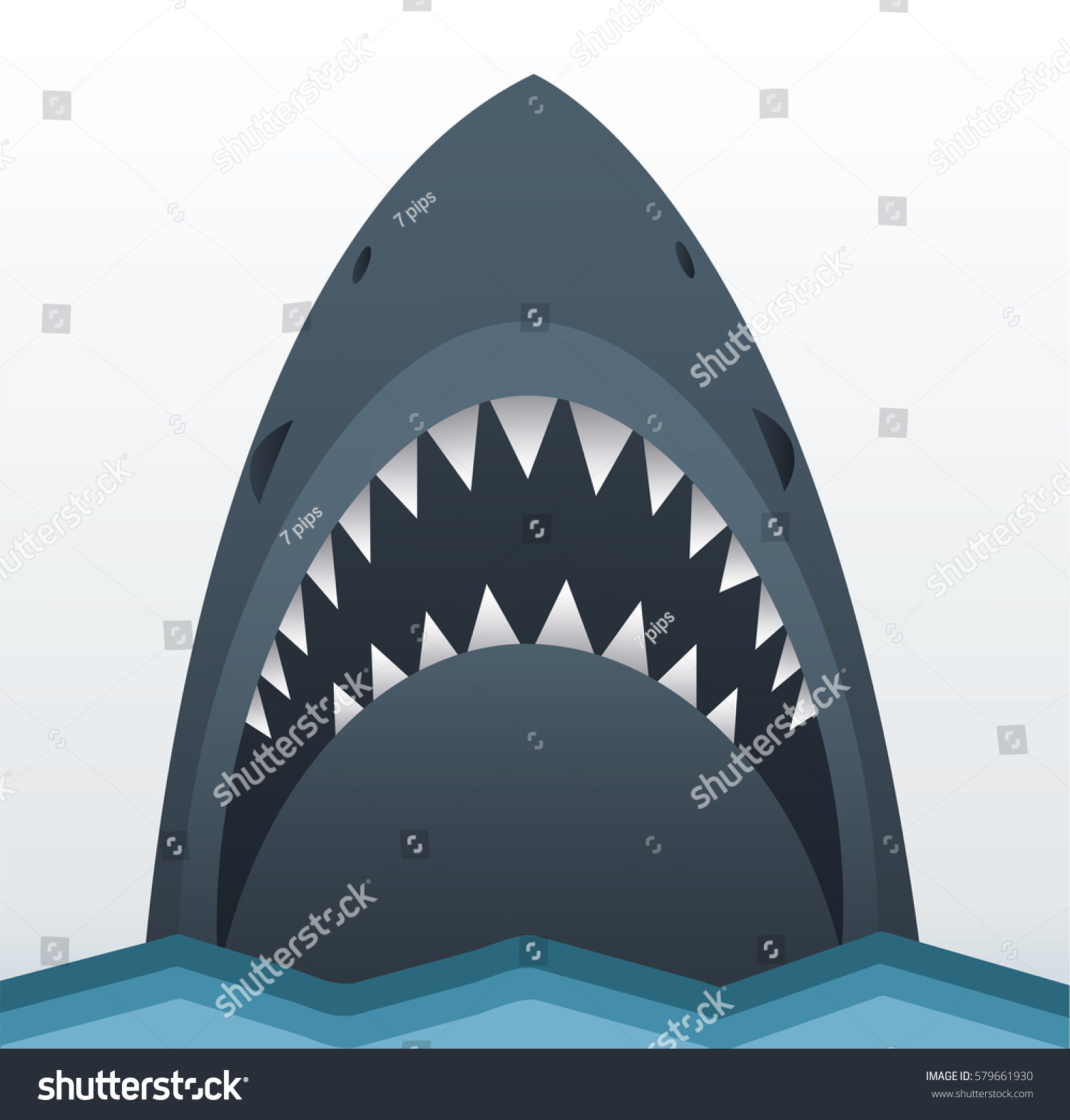Shark Vector Illustration Stock Vector (Royalty Free) 579661930 ...