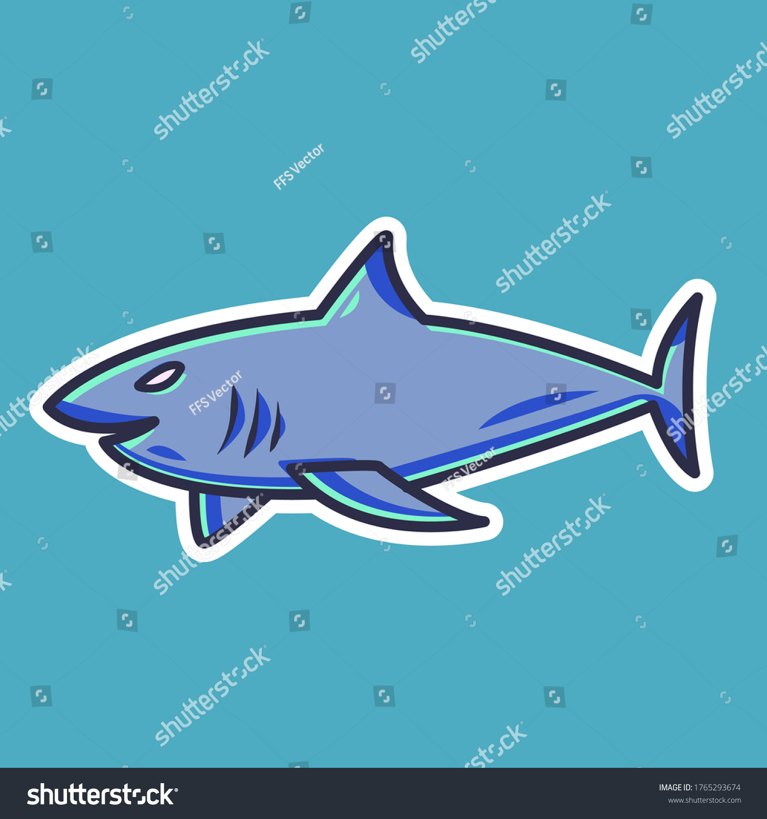 Shark Vector Illustration Flat Cartoon Style Stock Vector (Royalty Free ...