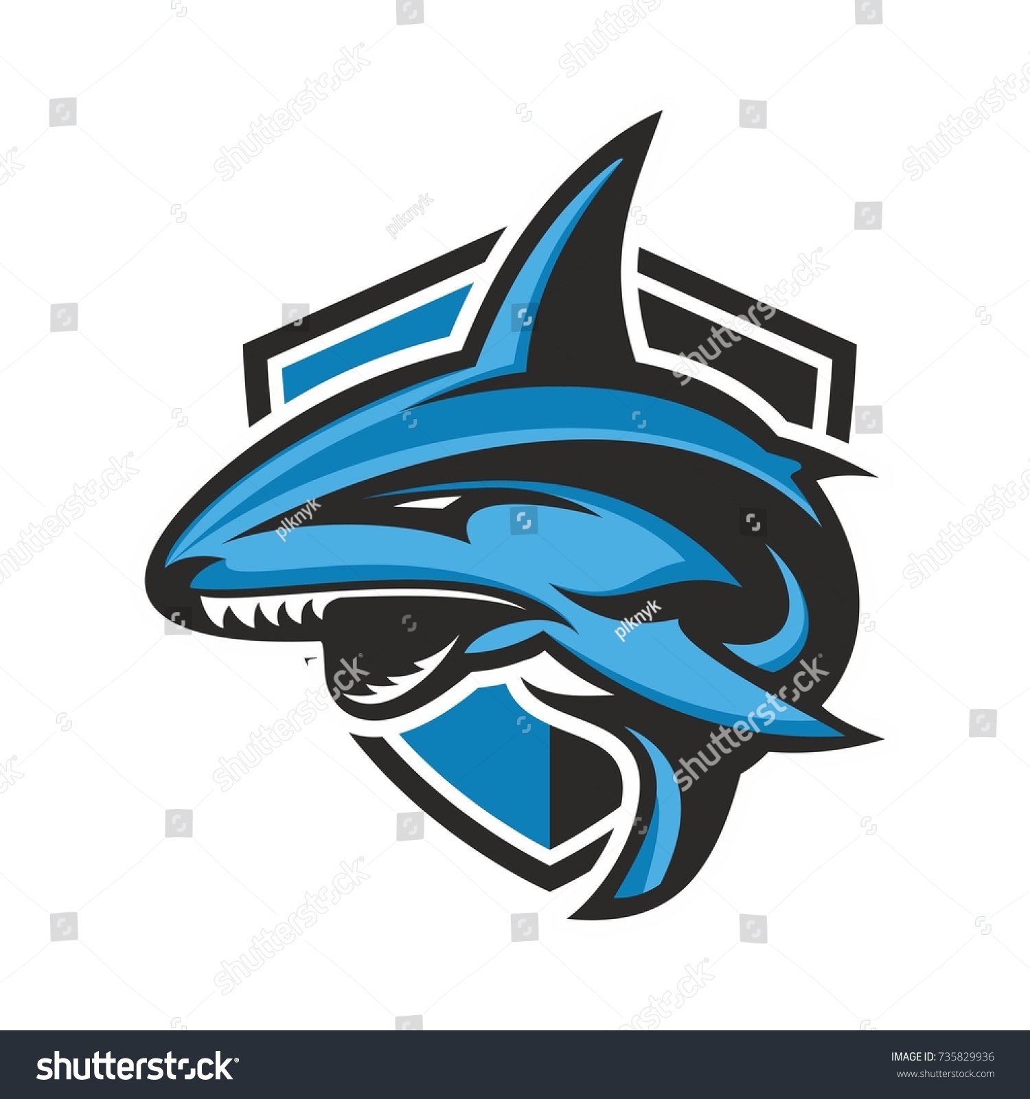 Shark Vector Logoicon Illustration Stock Vector (Royalty Free) 735829936