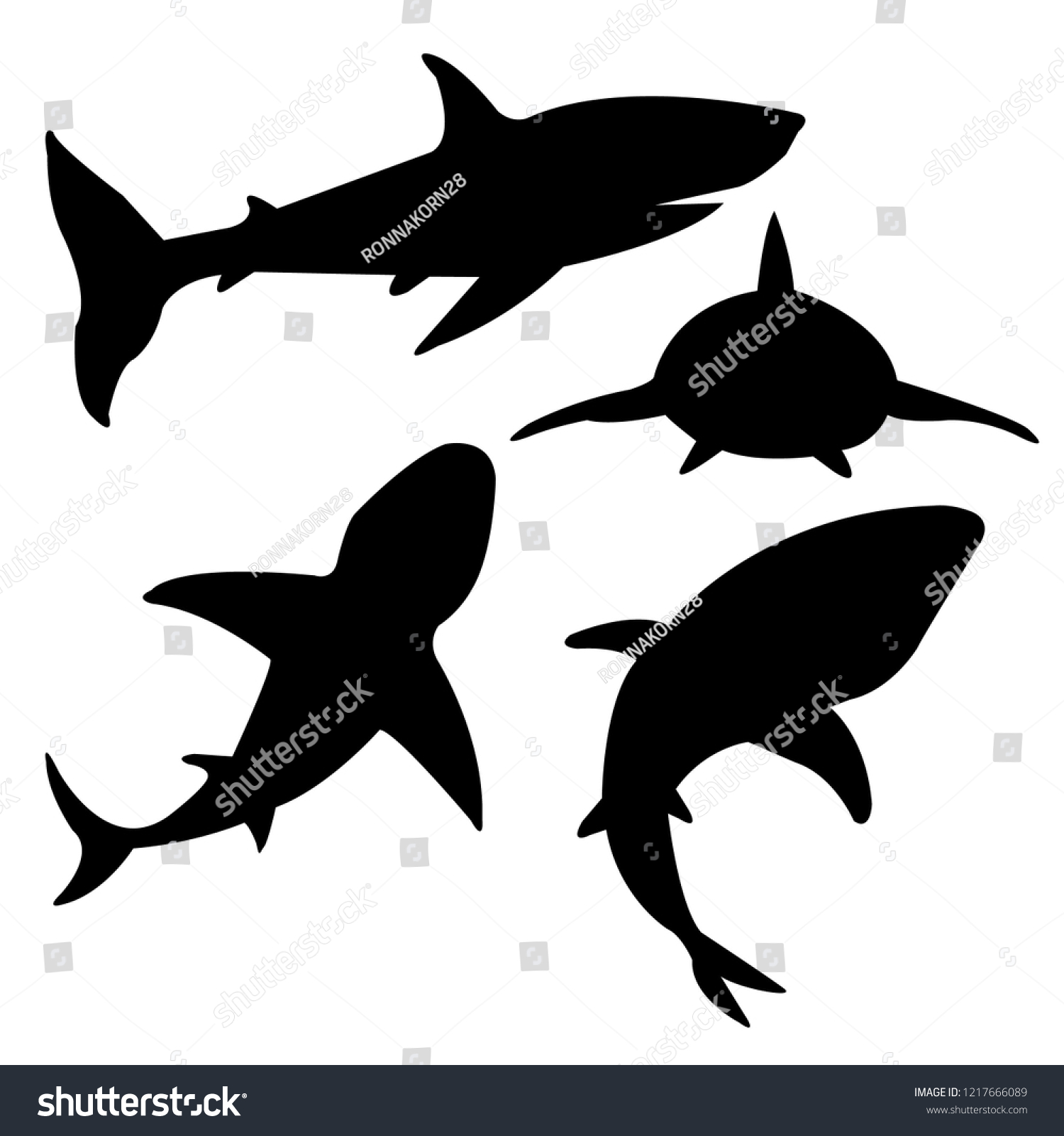 Shark Vectors Icon Stock Vector (Royalty Free) 1217666089