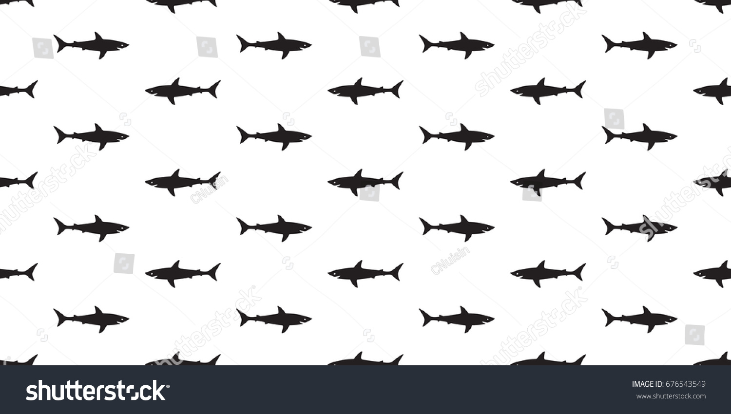 Shark Wallpaper Seamless Pattern Shark Fin Stock Vector (Royalty Free ...