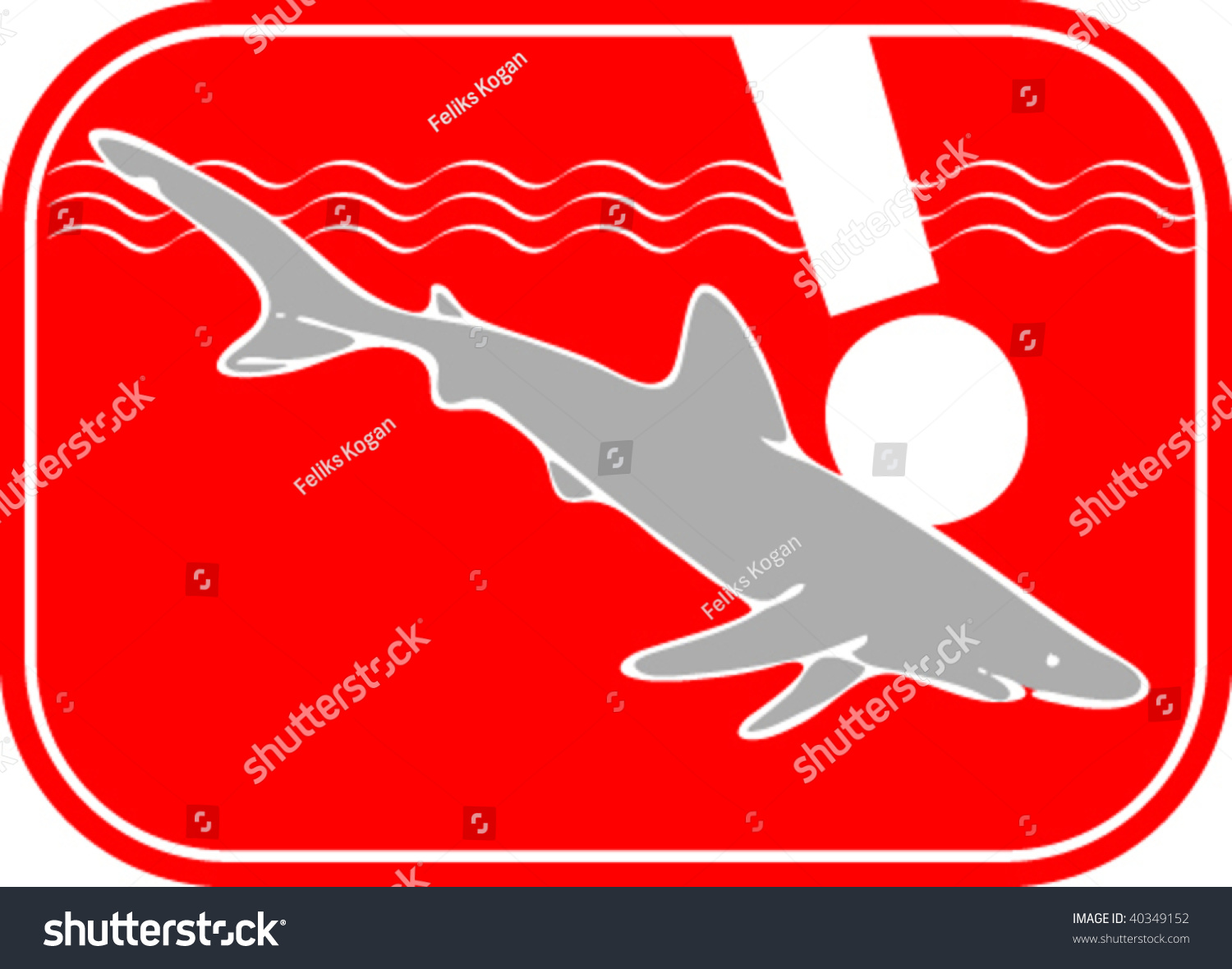 Shark Warning Sign Stock Vector (Royalty Free) 40349152