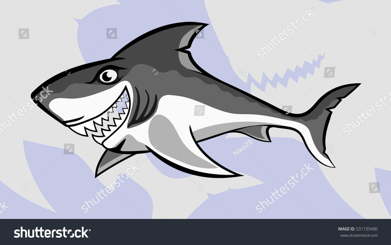Shark Open Jaw Vector Illustration Stock Vector (Royalty Free ...