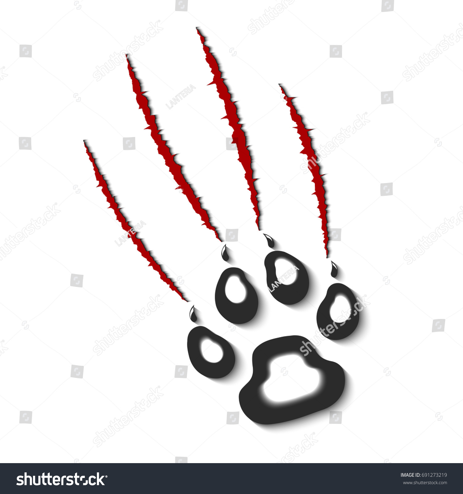 Sharpclawed Paw Scratches Background : image vectorielle de stock ...