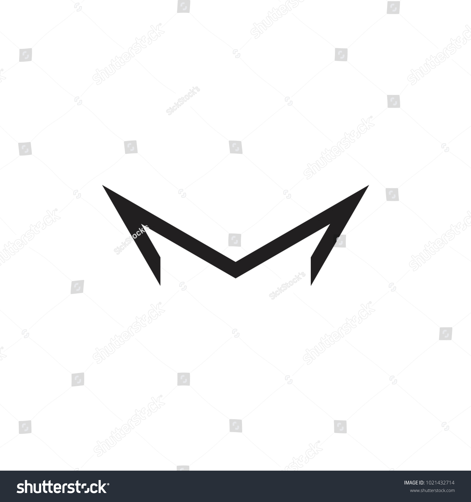 Sharp Line Letter M Logo Stock Vector (Royalty Free) 1021432714