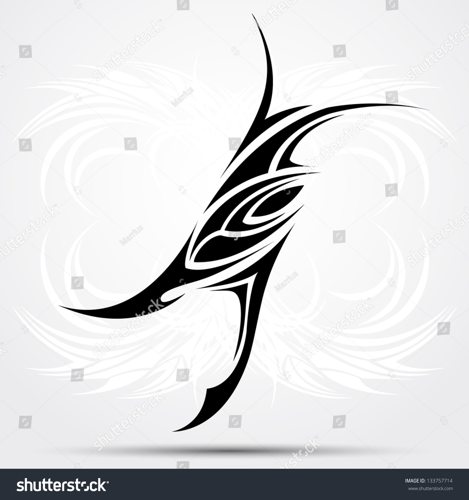 Sharp Tribal Tattoo Stock Vector (Royalty Free) 133757714