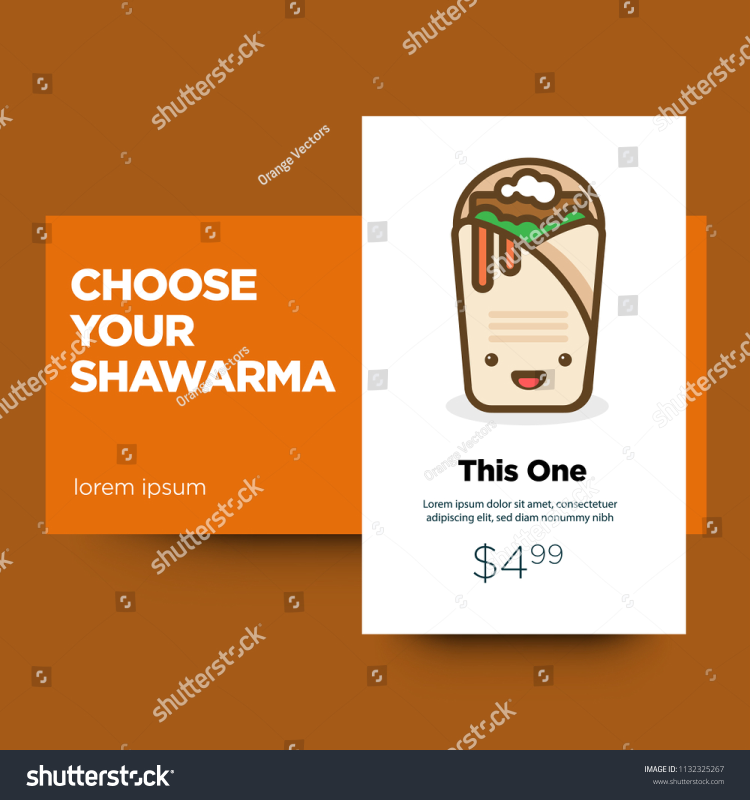 Shawarma Recipe App Design Stock Vector (Royalty Free) 1132325267