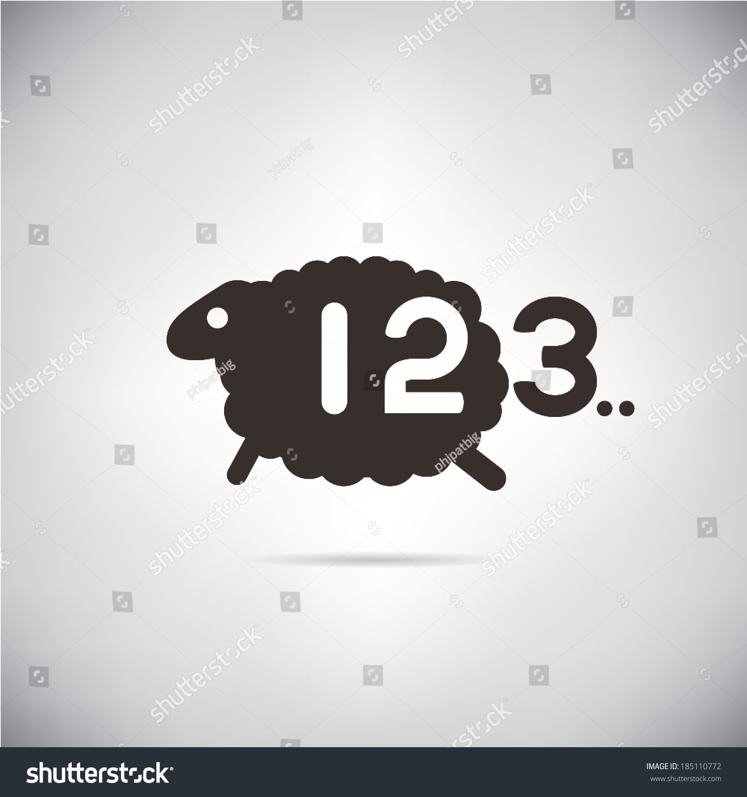 Sheep Count Stock Vector (Royalty Free) 185110772 | Shutterstock