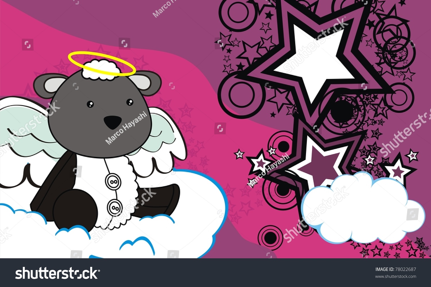 Sheep Angel Cartoon Background Vector Format: vetor stock (livre de ...