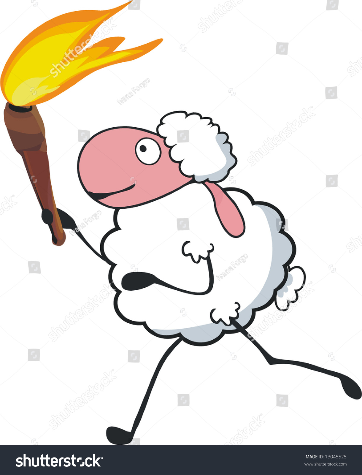 Sheep Carrying Torch Stock Vector (Royalty Free) 13045525