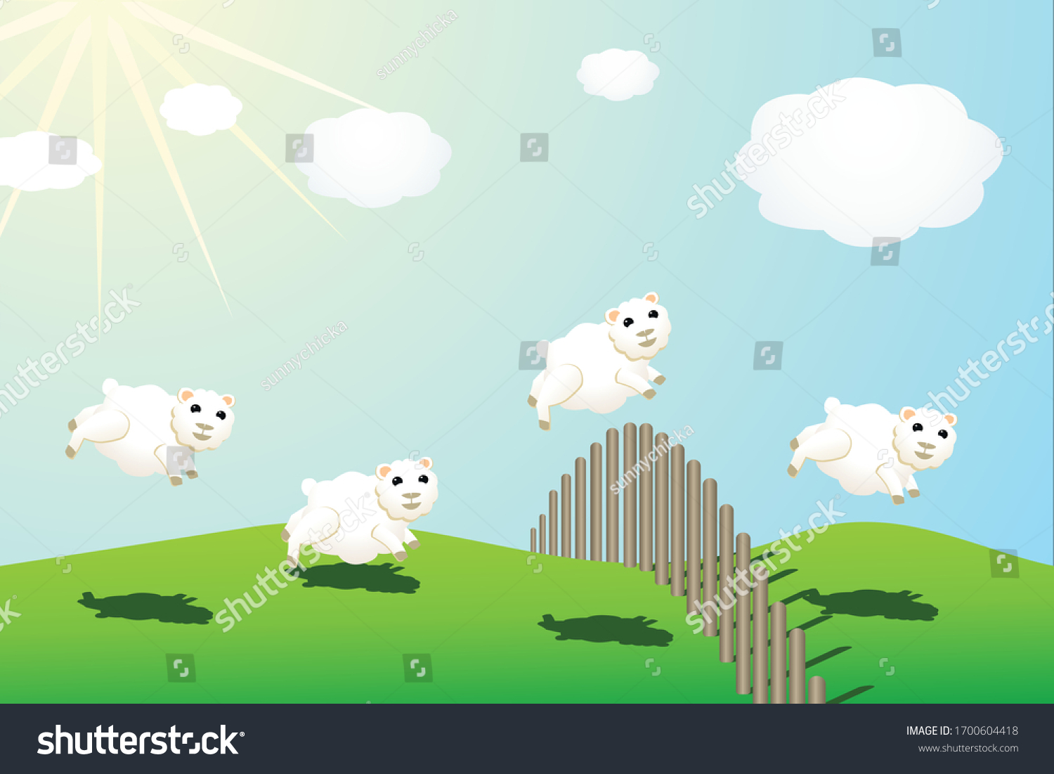 Sheep Count Sleep Symbolically Vector Stock Vector (Royalty Free ...