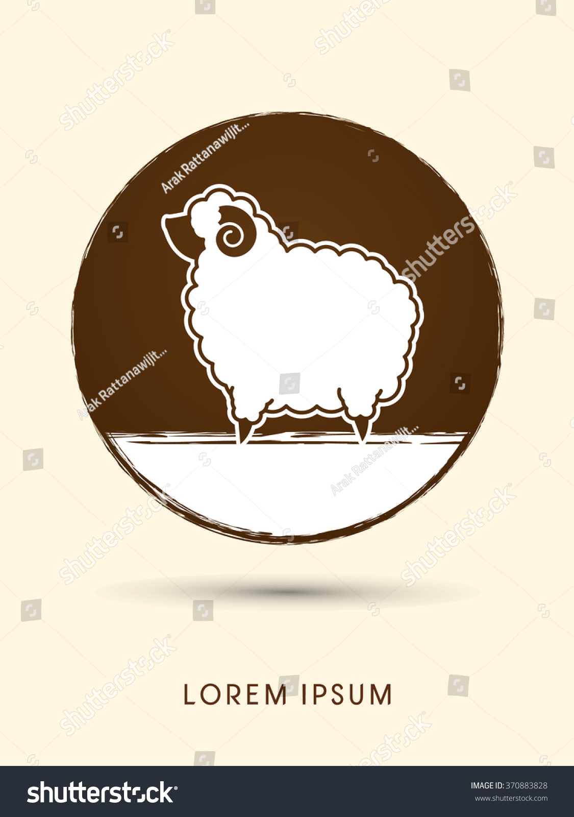 Sheep Designed Circle Shape Graphic Vector Stock Vector (Royalty Free ...