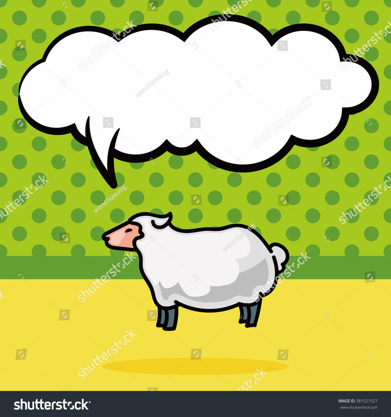 Sheep Doodle Speech Bubble Stock Vector (Royalty Free) 381521527 ...