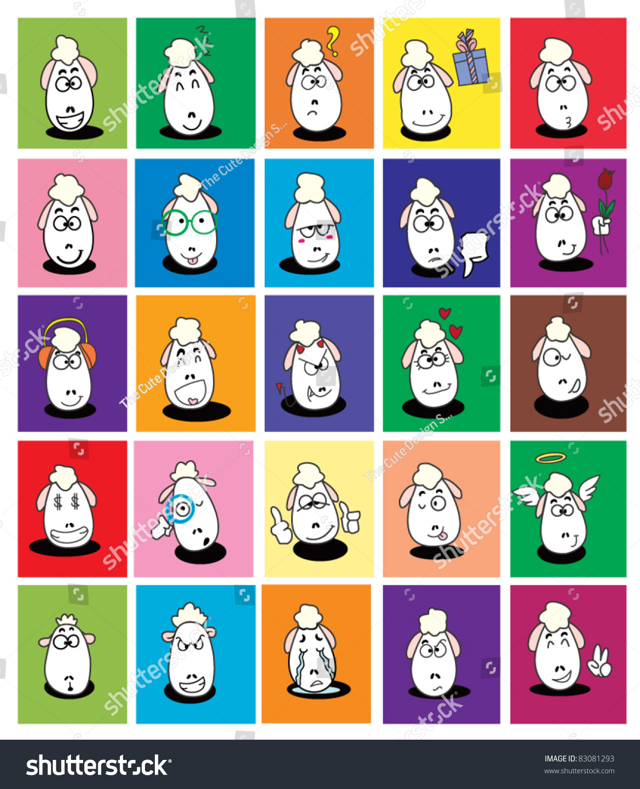Sheep Emoticon Stock Vector (Royalty Free) 83081293 | Shutterstock