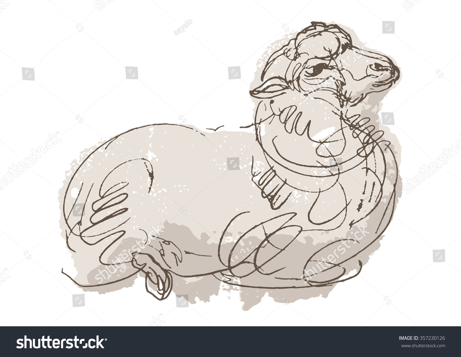 Sheep Hand Draw Sketch Vector Stock Vector (Royalty Free) 357230126 ...
