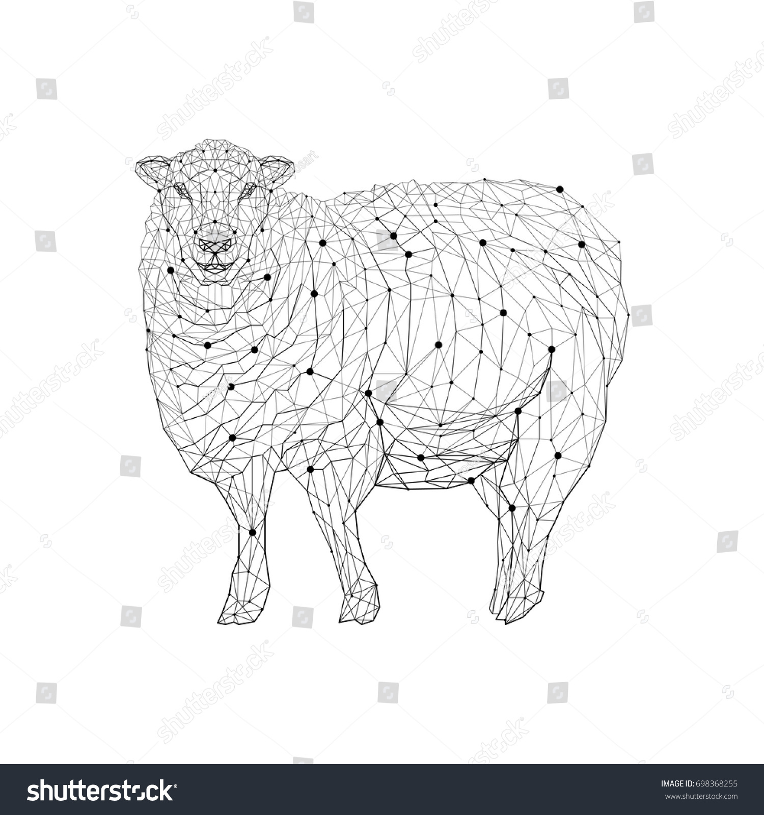 Sheep Low Poly Style Polygonal Geometric Stock Vector (Royalty Free ...