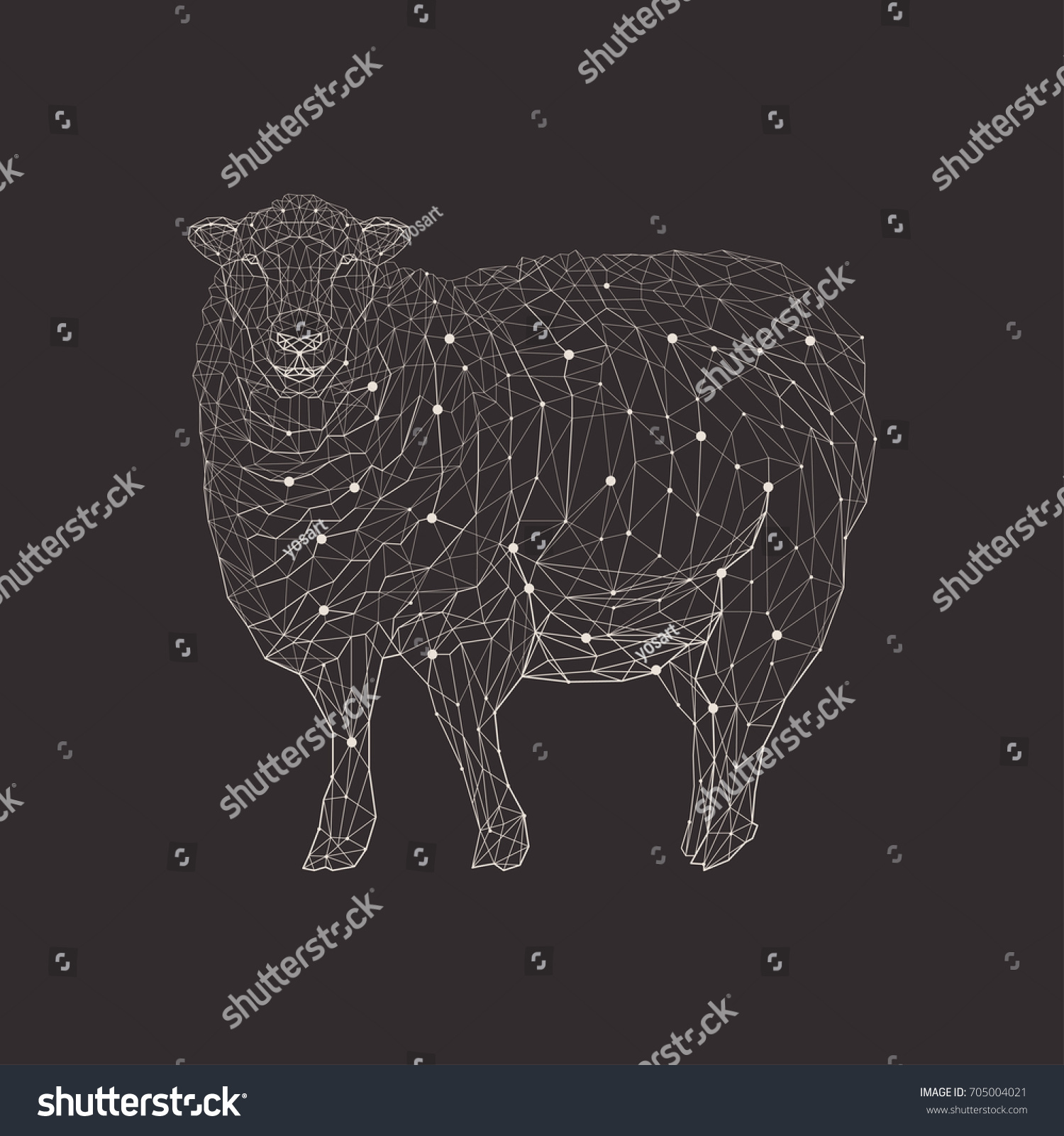 Sheep Low Poly Style Polygonal Geometric: เวกเตอร์สต็อก (ปลอดค่า ...