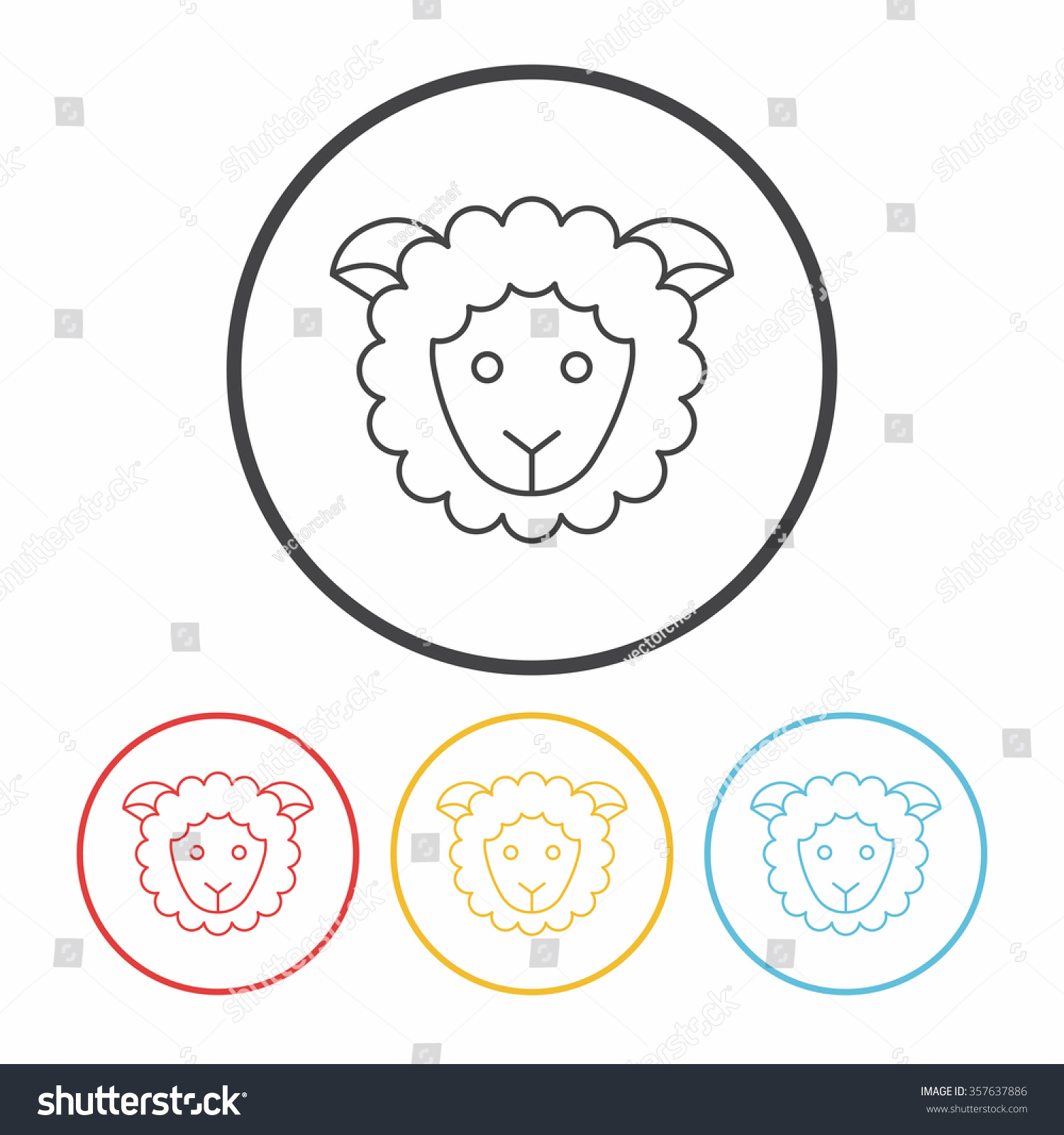 Sheep Line Icon Stock Vector (Royalty Free) 357637886 | Shutterstock